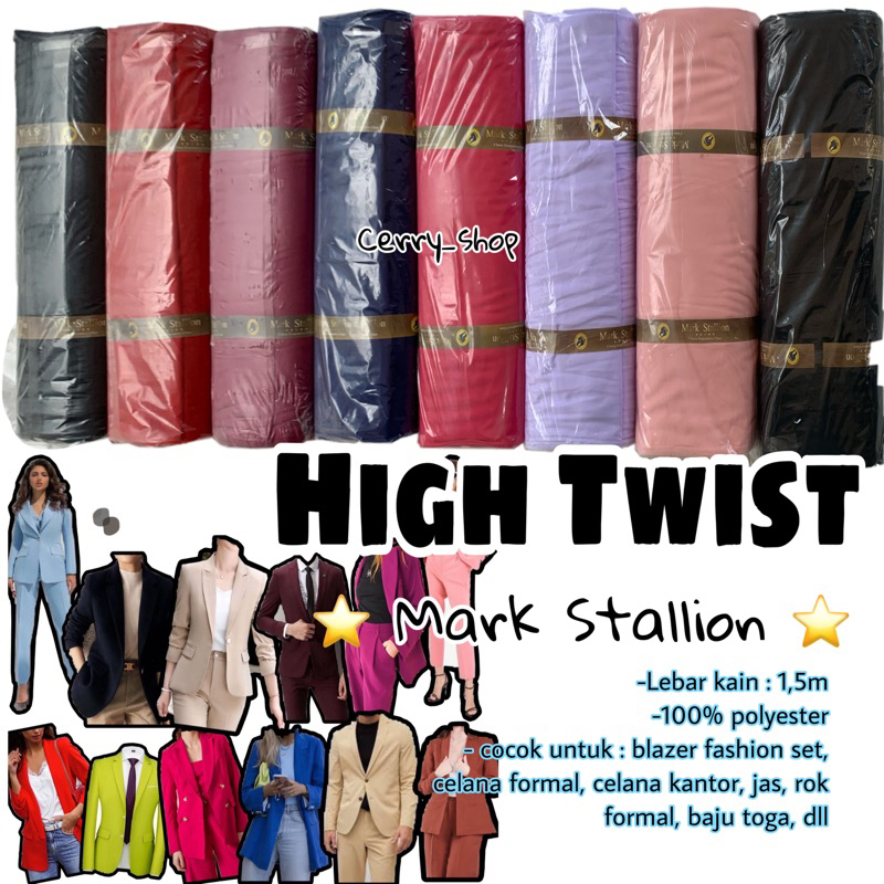 Jual 1/2 meter kain hitwis high twist mark stallion eceran kain jas ...