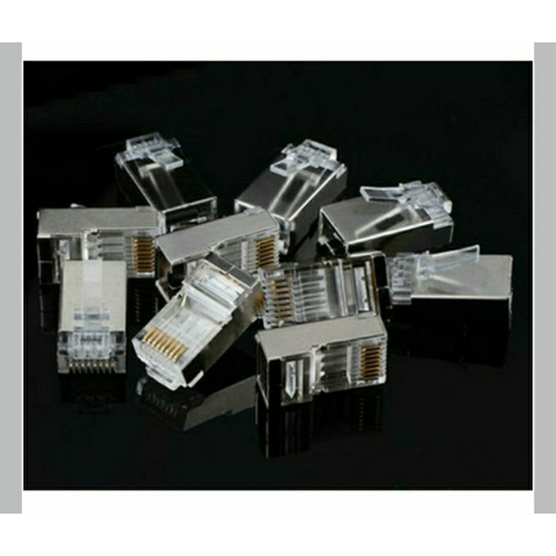 Jual Konektor RJ45 STP/UTP Metal Shielded CAT 5E eceran/pcs | Shopee ...