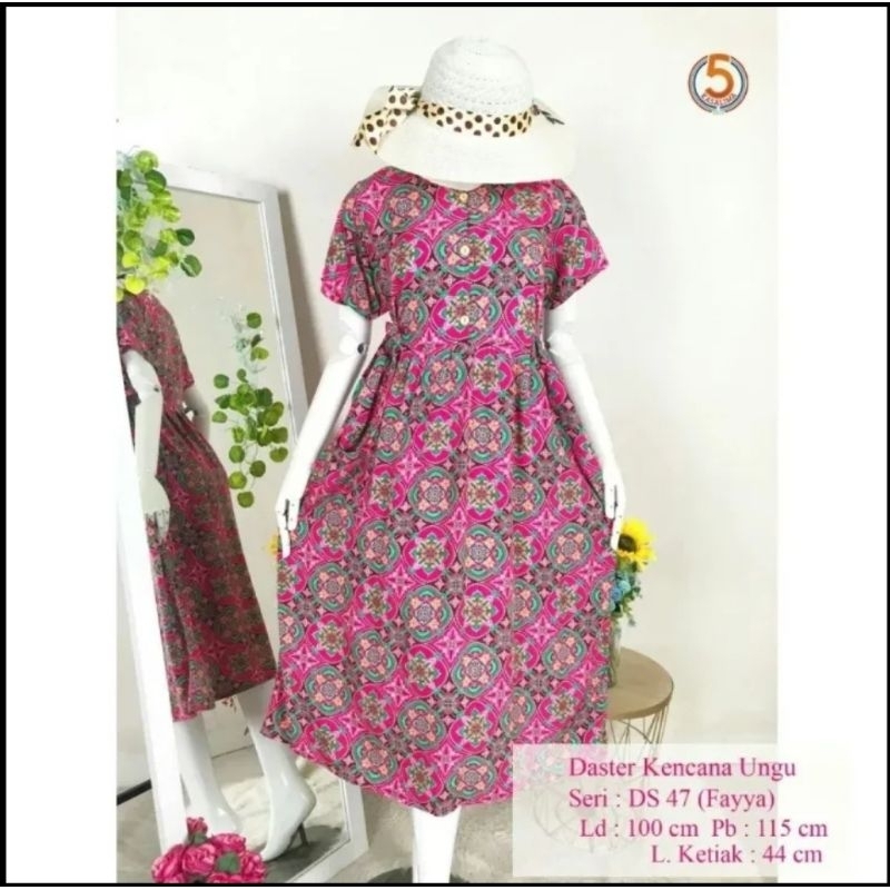 Jual Fashion Daster Batik Kencana Ungu Ds 47 Kub Fayya Label Biru ...