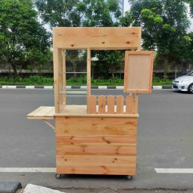 Jual gerobak/booth kayu jati belanda murah | Shopee Indonesia