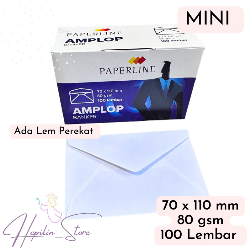 Jual [ 1 PACK Isi 100 LEMBAR ] Amplop MINI Paperline BANKER ada Perekat ...