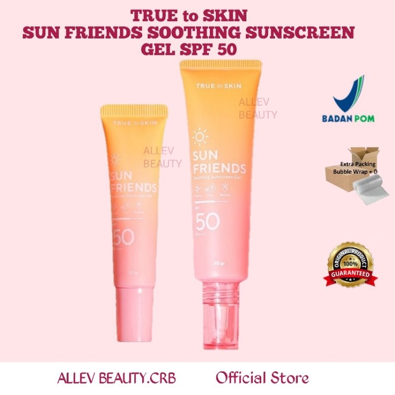 Jual TRUE to SKIN - SUN FRIENDS SOOTHING SUNSCREEN GEL 15,30gr | Shopee ...