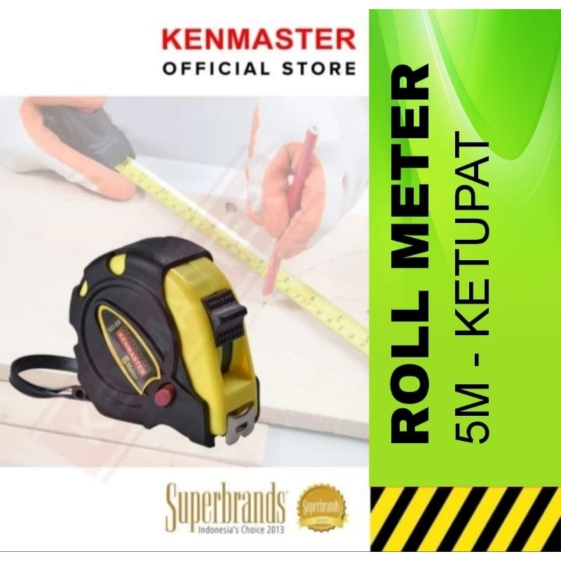 Jual Kenmaster Rol Roll Meter Meteran Tukang Karet Ketupat 5 MTR , 3MTR ...
