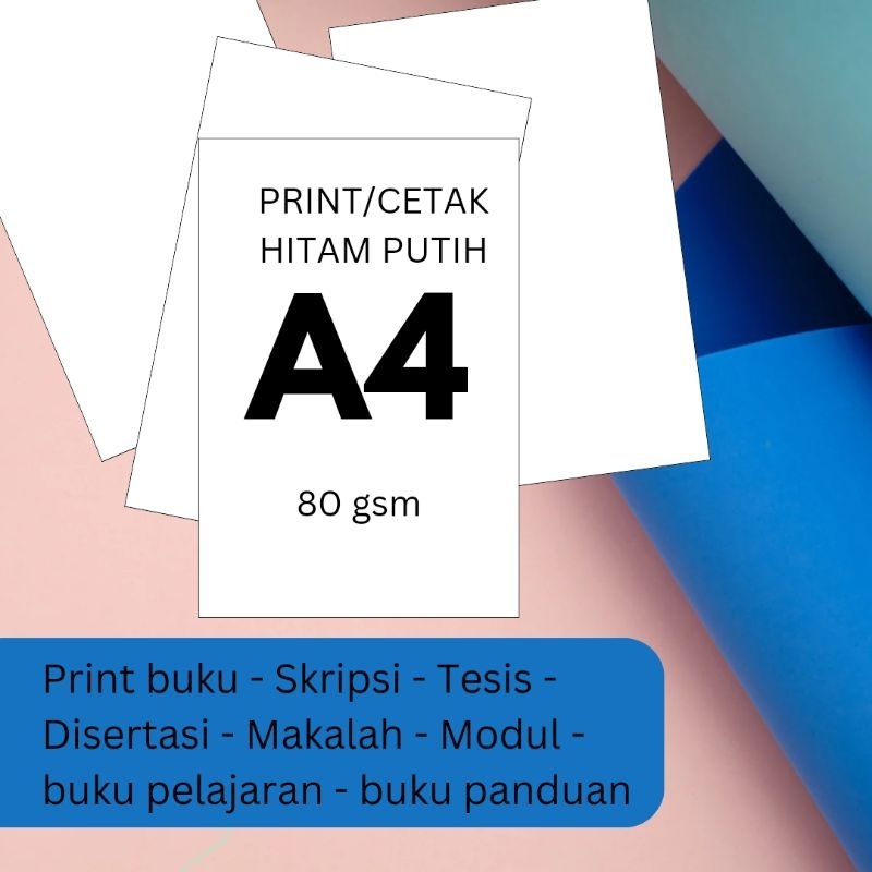 Jual JASA PRINT HITAM PUTIH HVS A4 (80gsm) | Shopee Indonesia