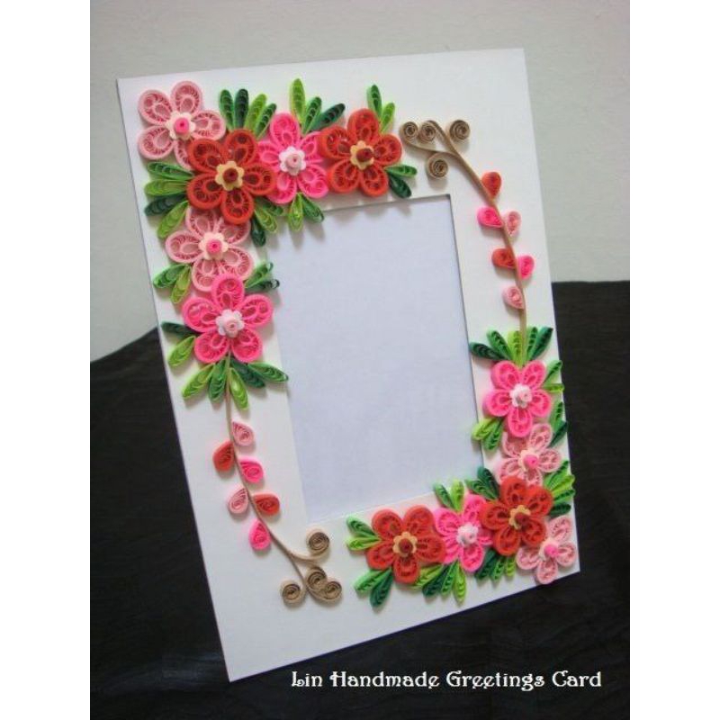 Jual bingkai foto hiasan dari quiling kertas tugas prakarya | Shopee ...