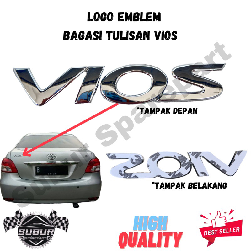 Jual Logo Emblem Bagasi Tulisan Vios ORIGINAL | Shopee Indonesia