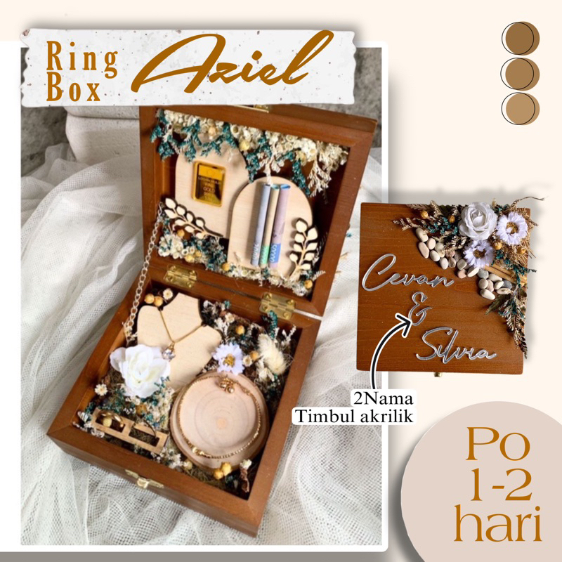 Jual RING BOX AZIEL | KOTAK CINCIN KAYU COKLAT | LAMARAN NIKAH WEDDING ...