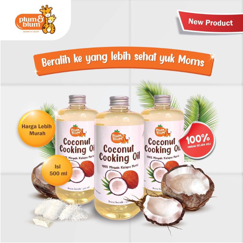 Jual Plum & Blum Coconut Cooking Oil 500 ml | Shopee Indonesia
