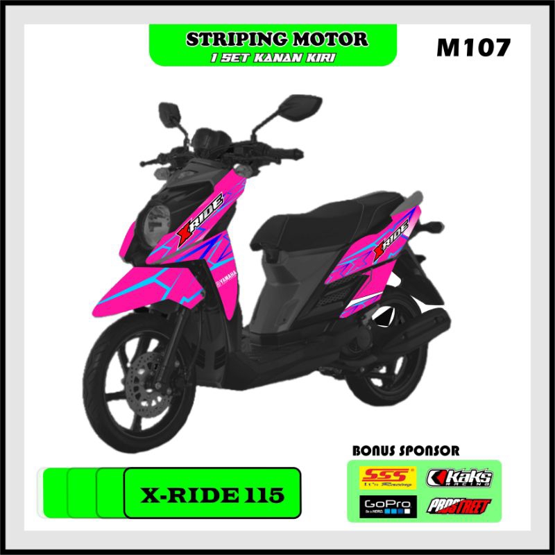Jual STIKER Stripping motor X-RIDE 115 ,1set + bonus sponsor ,STICKER ...