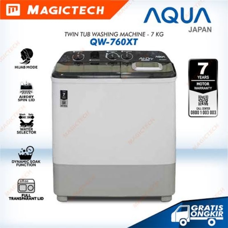 Jual MESIN CUCI AQUA QW 760 QW760 XT 760XT QW760XT KAPASITAS 7KG 7 KG ...