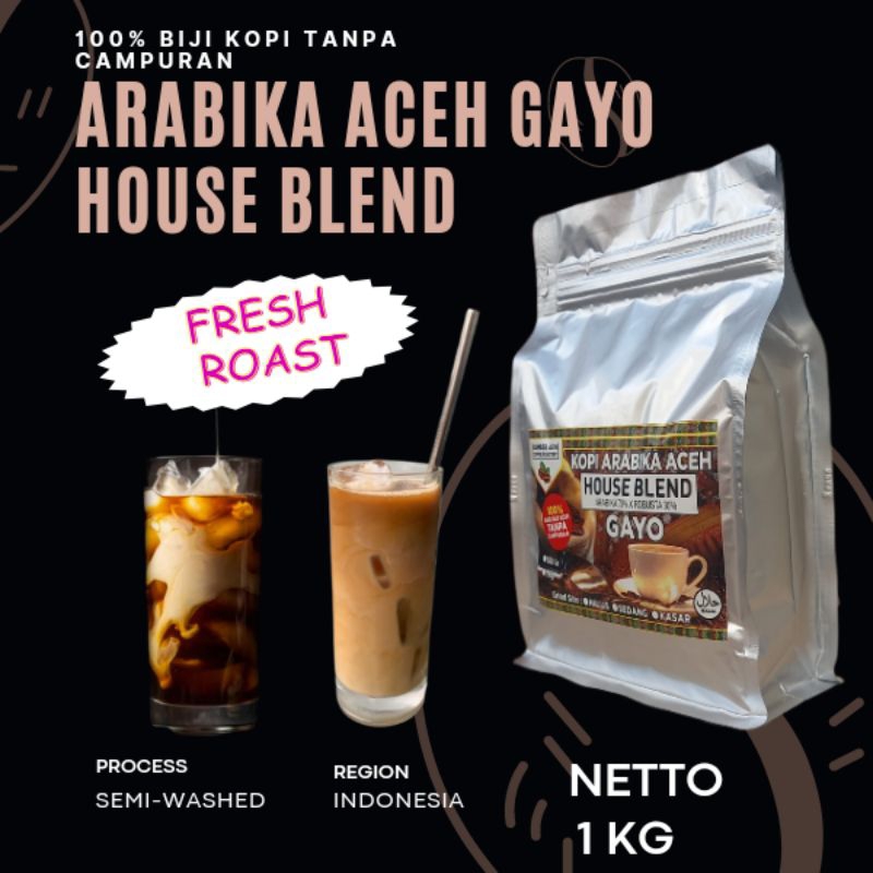 Jual Kopi Bubuk Arabika Aceh Gayo House Blend Espresso 1KG | Shopee ...