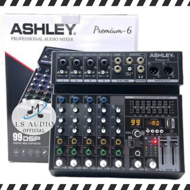 Jual Ashley Mixer PREMIUM 6 Original - 6 Channel Bluetooth USB Ashley Premium6 | Shopee Indonesia