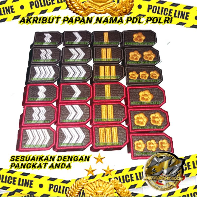 Jual AKRIBUT PDL POLRI SATUAN PANGKAT BORDIR TIMBUL TEBAL LOGO EMBLEM ...