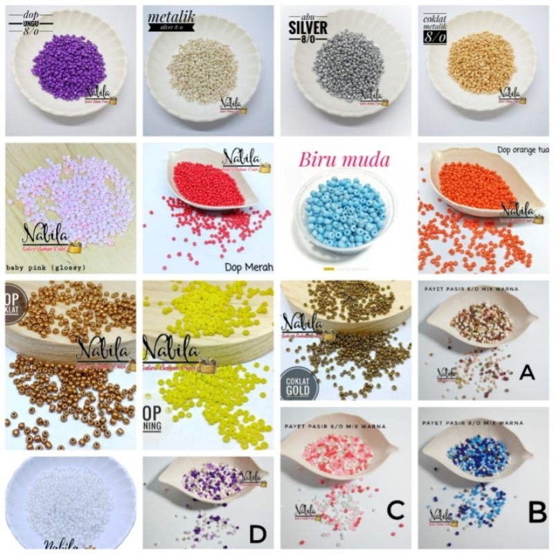 Jual (20 gram) Payet Pasir Dop Uk 8/o atau 3mm Bahan Craft Kerajinan ...