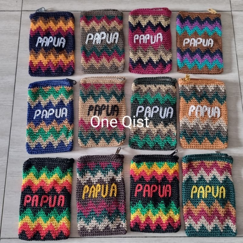 Jual Tas hp/ Tas Android/ Tas rajut benang nilon/ oleh oleh papua/ Tas ...