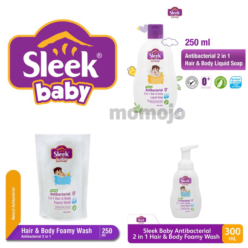 Jual SLEEK Baby Antibacterial 2 in 1 Hair & Body Foamy Wash | Hair ...