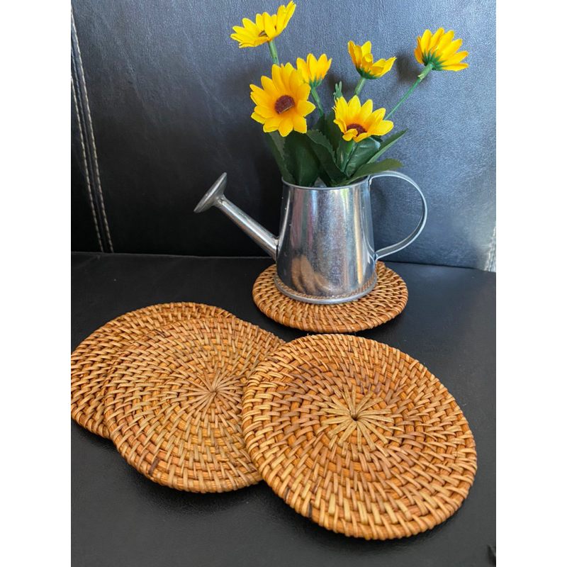 Jual coaster rotan, anyaman rotan alas gelas | Shopee Indonesia