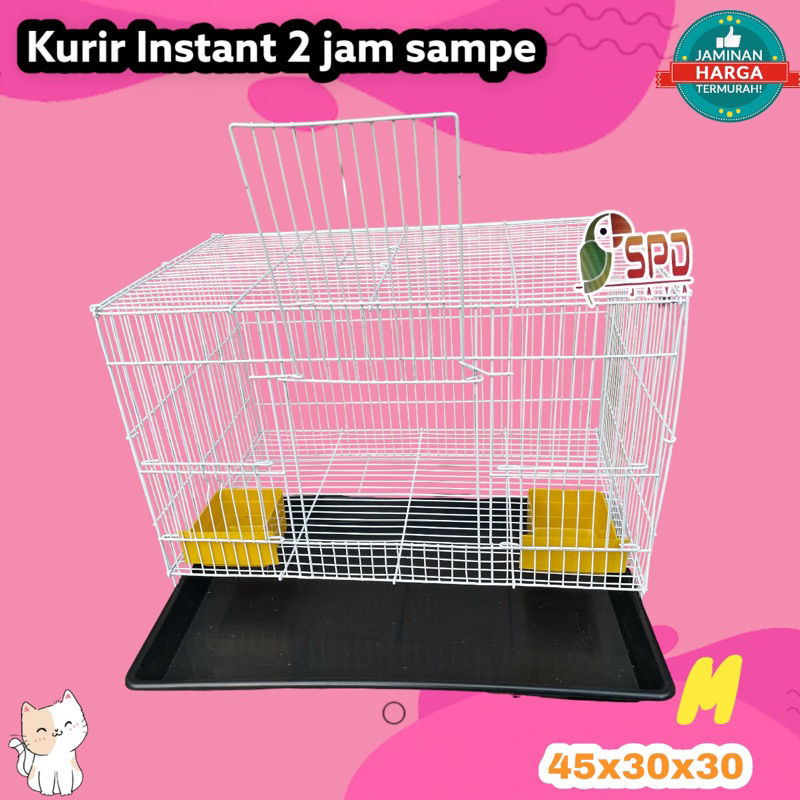 Jual KANDANG KUCING MURAH SIZE M MEDIUM 45x30x30CM FREE 2 TEMPAT MAKAN ...