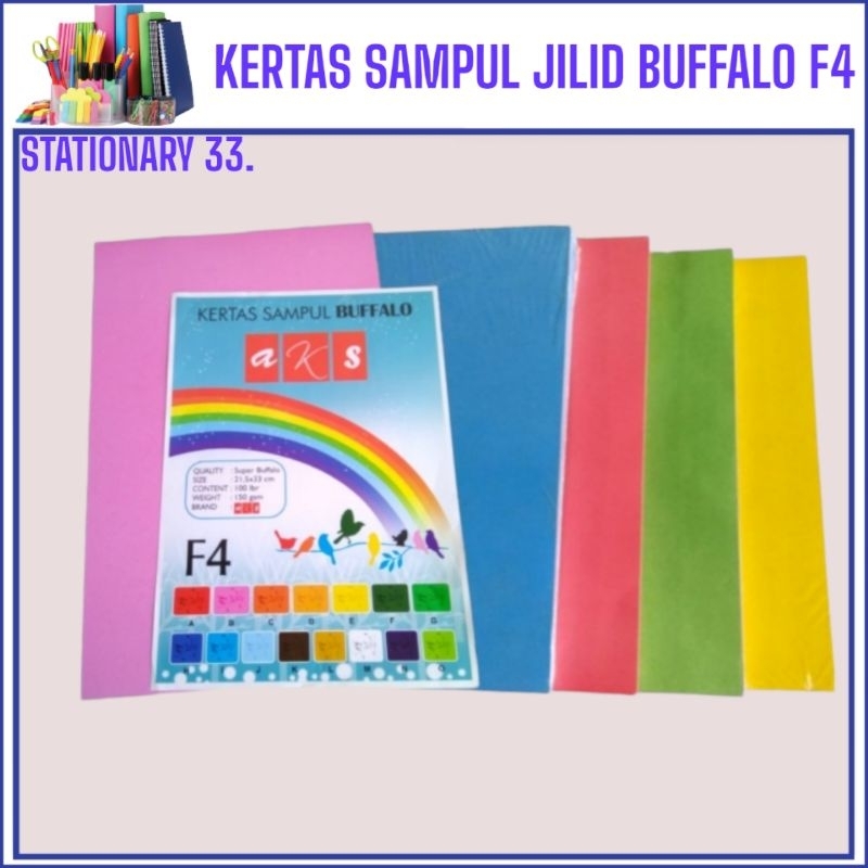 Jual Kertas Sampul Jilid Buffalo / Kertas Buffalo F4 Warna Isi 20 ...