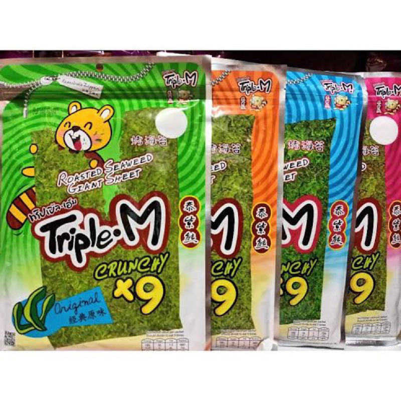 Jual Triple M roasted seaweed - snack seaweed / original/ grilled squid ...
