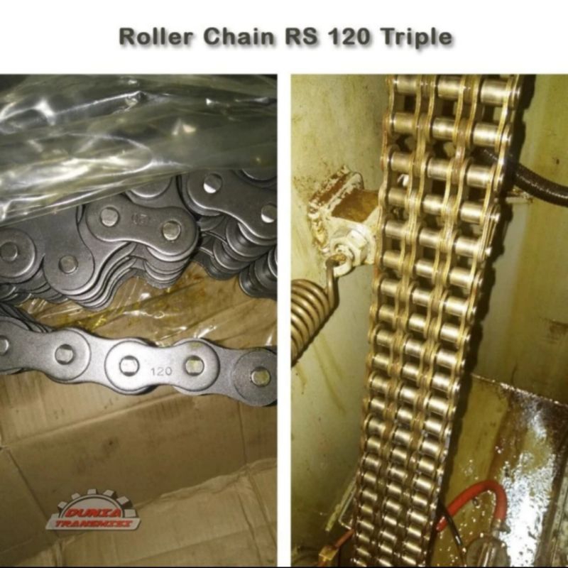 Jual Rantai RS 120 Triple RS120-3 RS 120x3R Roller Chain Rs 120x3R Rs 120-3 Triplex Strand ...