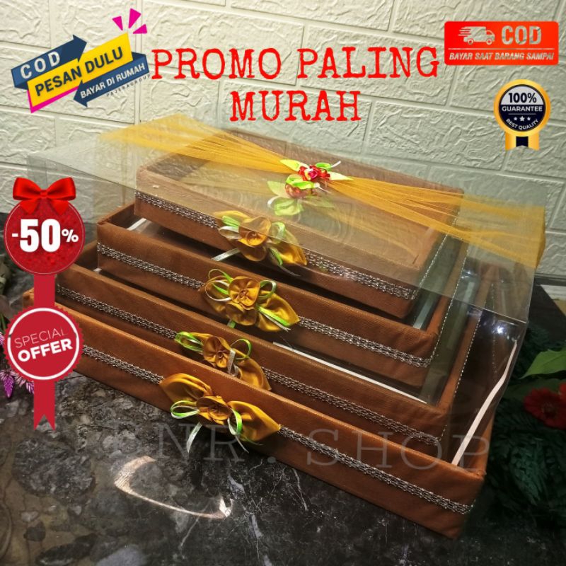 Jual Kotak Seserahan Pernikahan murah Set Lengkap Isi 4 / box hantaran mika kain sponbond ...