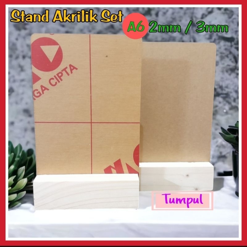 Jual Akrilik Stand Kayu A6 / Akrilik 2MM A6 / Akrilik 3MM A6 | Shopee ...