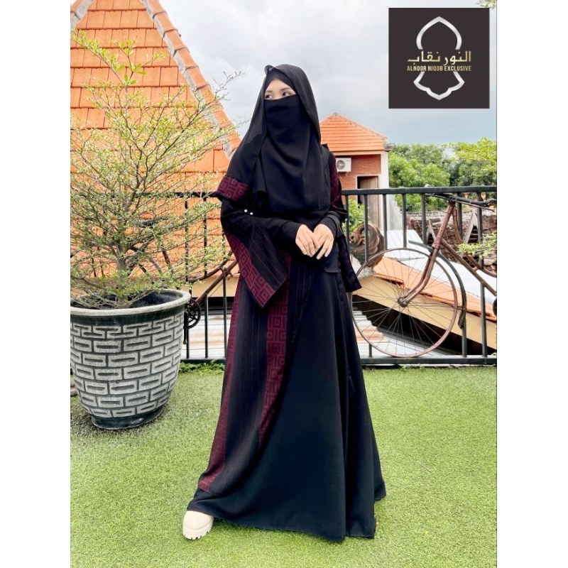Jual TERBARU ABAYA KHALIFA gamis hitam abaya HIKMAT ori alnoor niqob ...