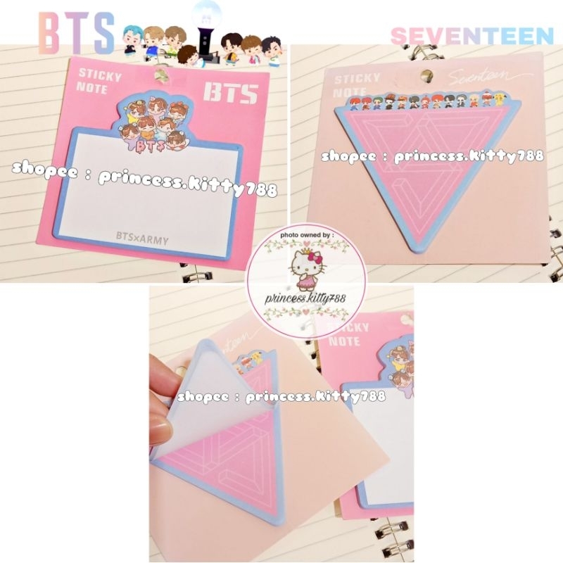 Jual STICKY NOTES BTS STICKY NOTE SEVENTEEN / MEMO MOTIF KARTUN KPOP ...