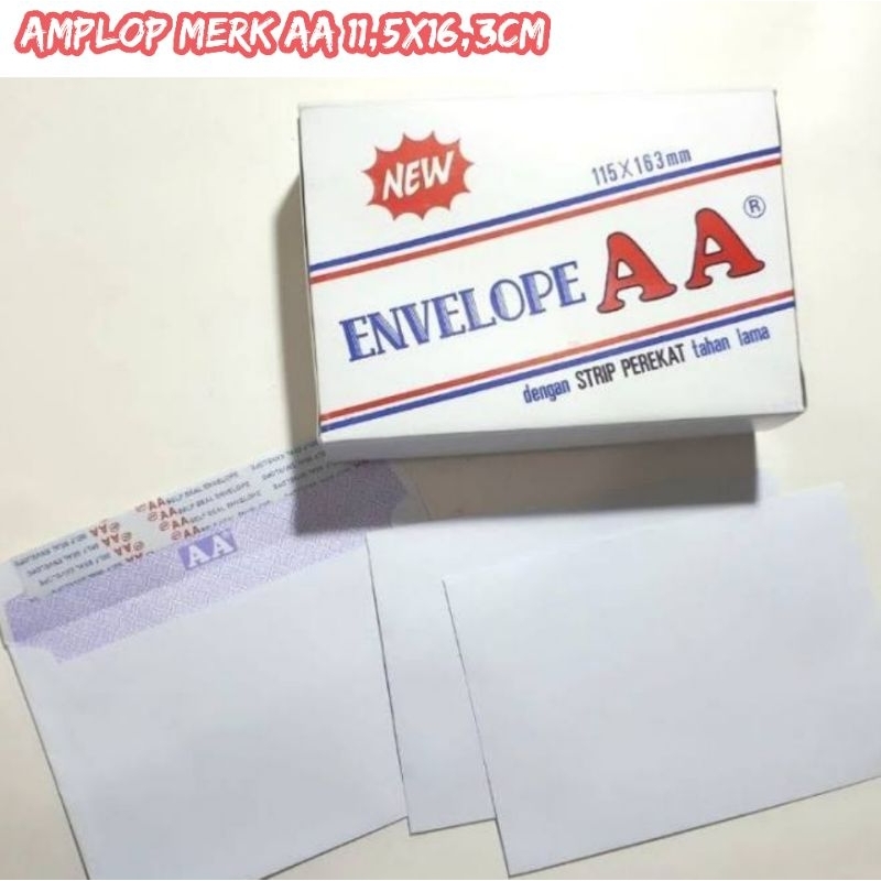 Jual Amplop dengan lem merk AA ukuran 11,5×16,3 cm (isi 100 pcs ...