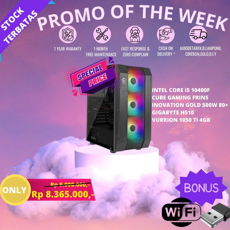 Jual KOMPUTER GAMING CIRE I5 10400F RAM 16GB SSD NVME 512GB VGA GTX ...