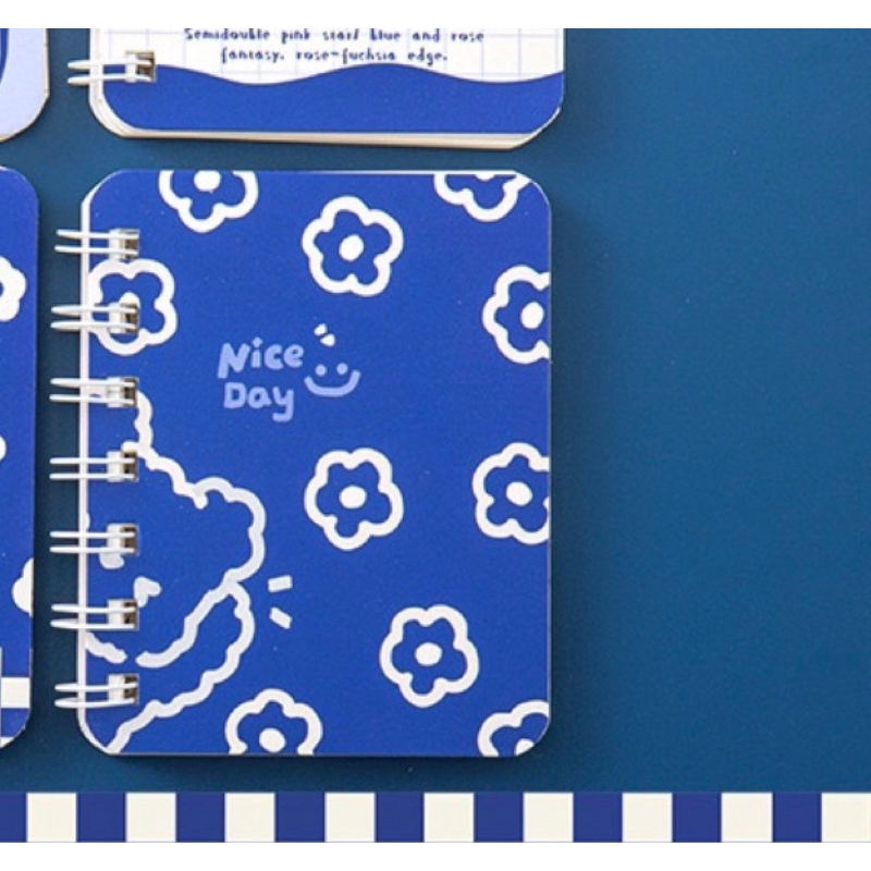 Jual notebook a7 BERGARIS note book notes ring spiral motif bunga hati ...