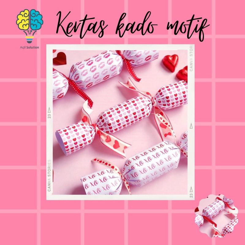 Jual Kertas Kado Motif Love Kertas Valentine Hampers Kado Ultah Bungkus ...