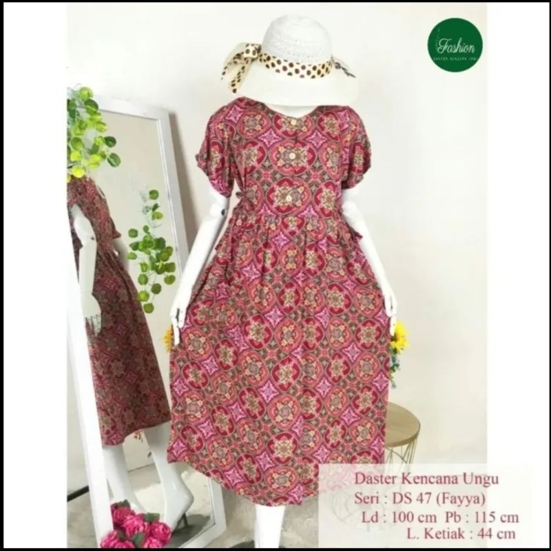 Jual Fashion Daster Batik Kencana Ungu Ds 47 Kub Fayya Label Biru ...