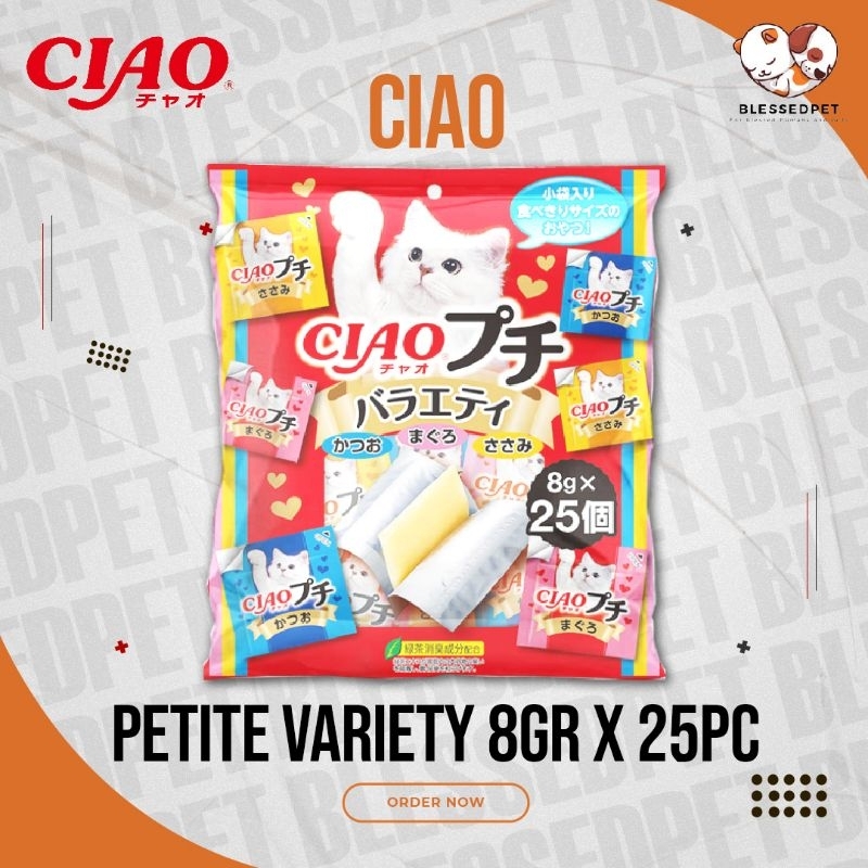 Jual CIAO Petite Variety Snack Kucing isi 8g x 25pcs | Shopee Indonesia