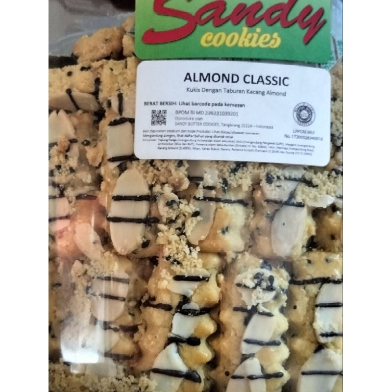 Jual SANDY COOKIES ALMOND CLASSIC isi 500gram | Shopee Indonesia