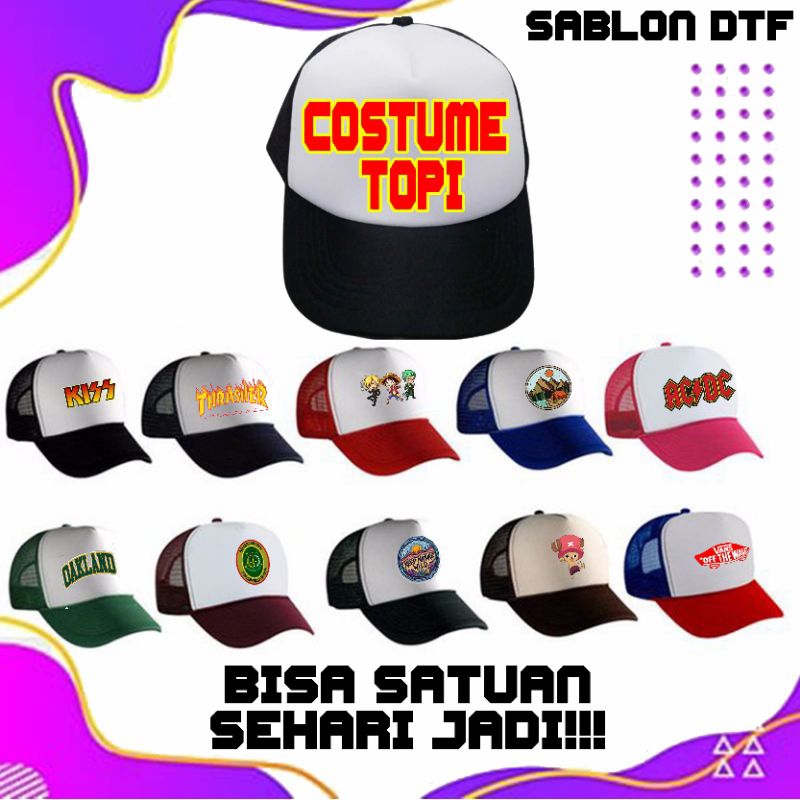 Jual SABLON TOPI JARING / TOPI TRUCKER / SABLON TOPI COSTUME / SATUAN ...