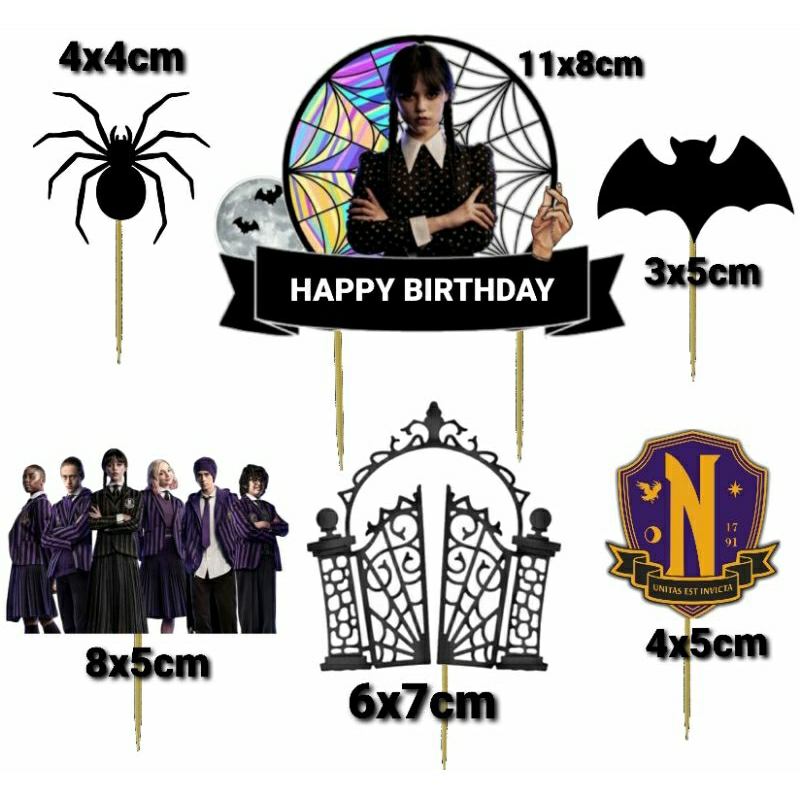 Jual Topper Cake/Cupcake, Hiasan Kue Ulang Tahun, Motif Wednesday ...