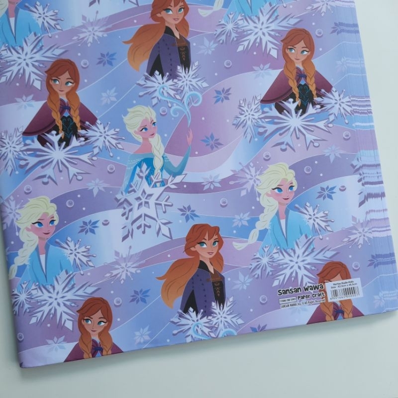 Jual Kertas Kado Sansan Wawa Kids Frozen Elsa Anna Purple Cristal ...