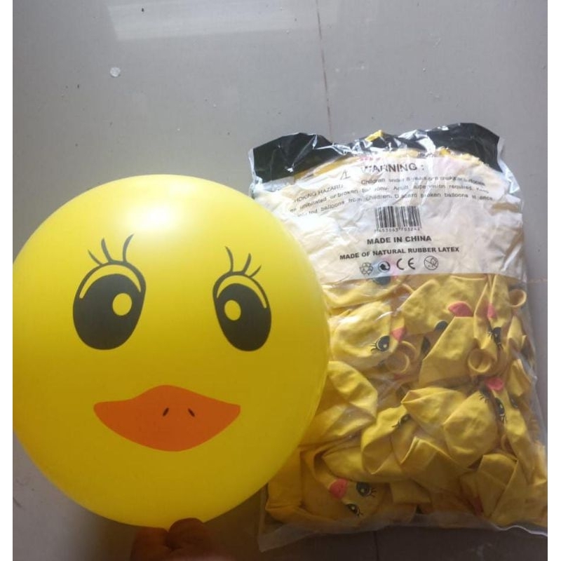Jual Balon Latex Sablon Bebek Kuning isi 100pcs | Shopee Indonesia