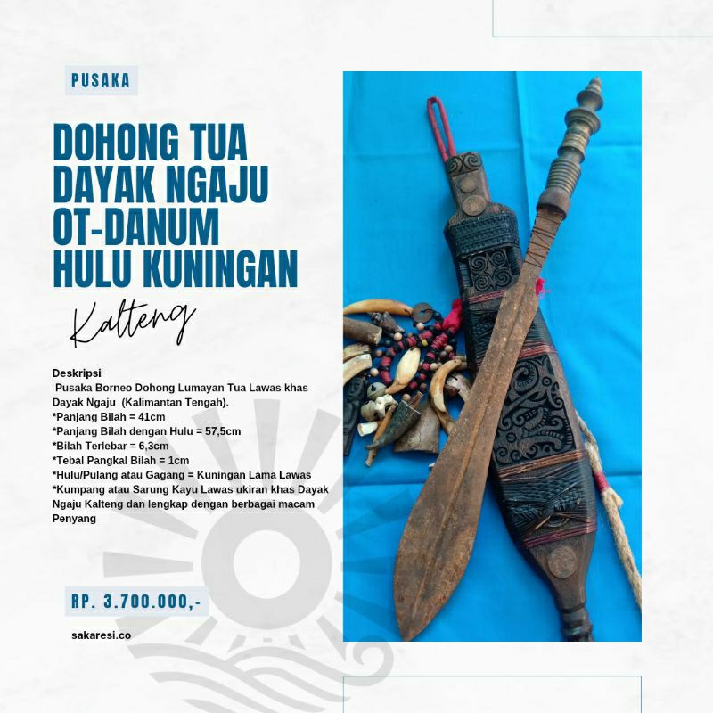 Jual Pusaka Dohong Duhung Tua Dayak Kalimantan Ori Asli Kuno Lawas ...