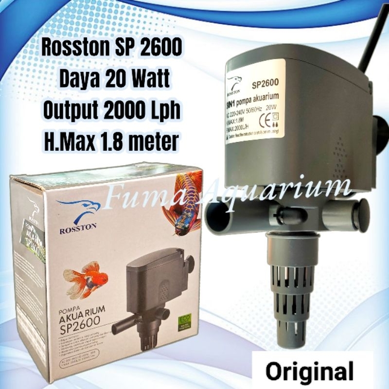 Jual Pompa Power Head ROSSTON SP 2600 mesin filter celup aquarium kolam hidroponik Low Watt ...