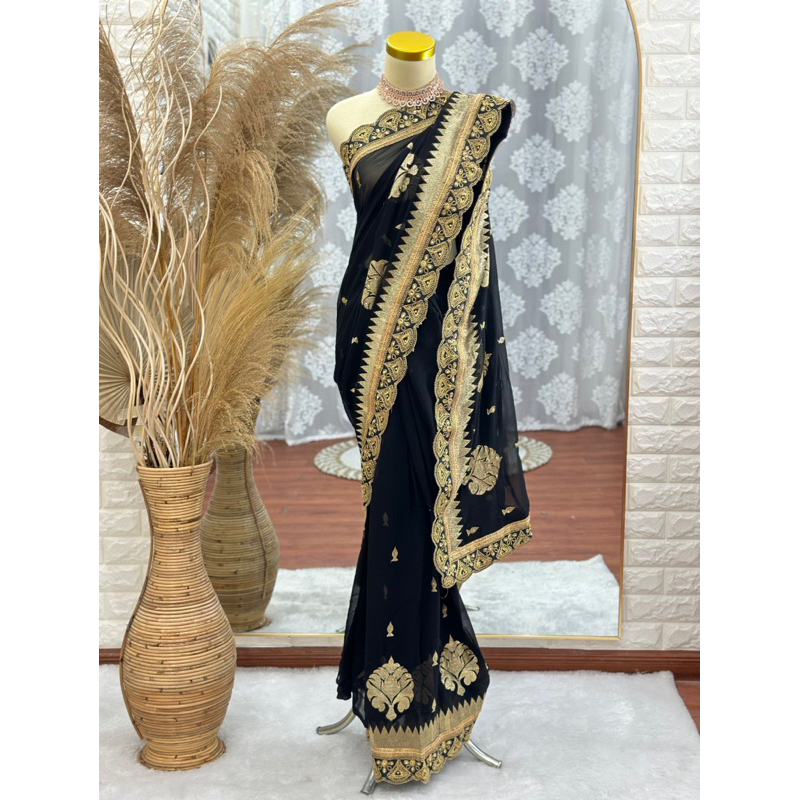 Jual [ KAIN SAREE INDIA LARA MOTIF MEWAH + FREE DASTER INDIA] | Shopee ...