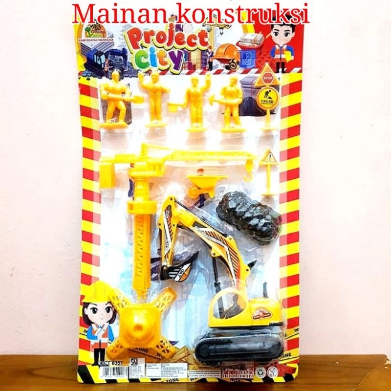 Jual Mainan set pekerja proyek traktor konstruksi bangunan mobil truck ...