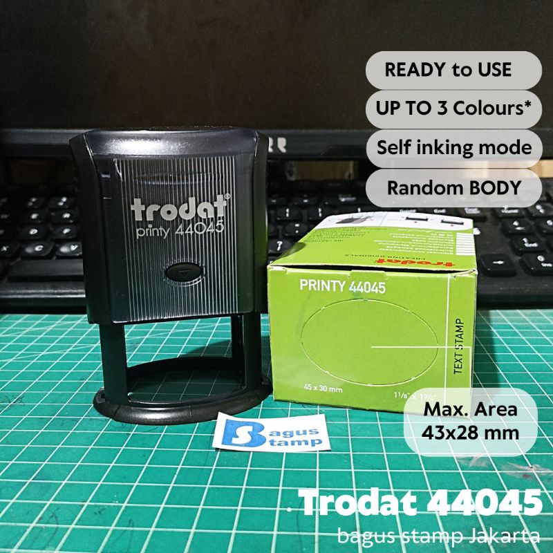 Jual Stempel Warna Otomatis Custom Design Oval Trodat 44045 44055 | Shopee Indonesia