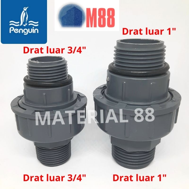 Jual Water Mur Drat LUAR LUAR PENGUIN 3/4 ; 1 inch Watermur Union Adaptor | Shopee Indonesia