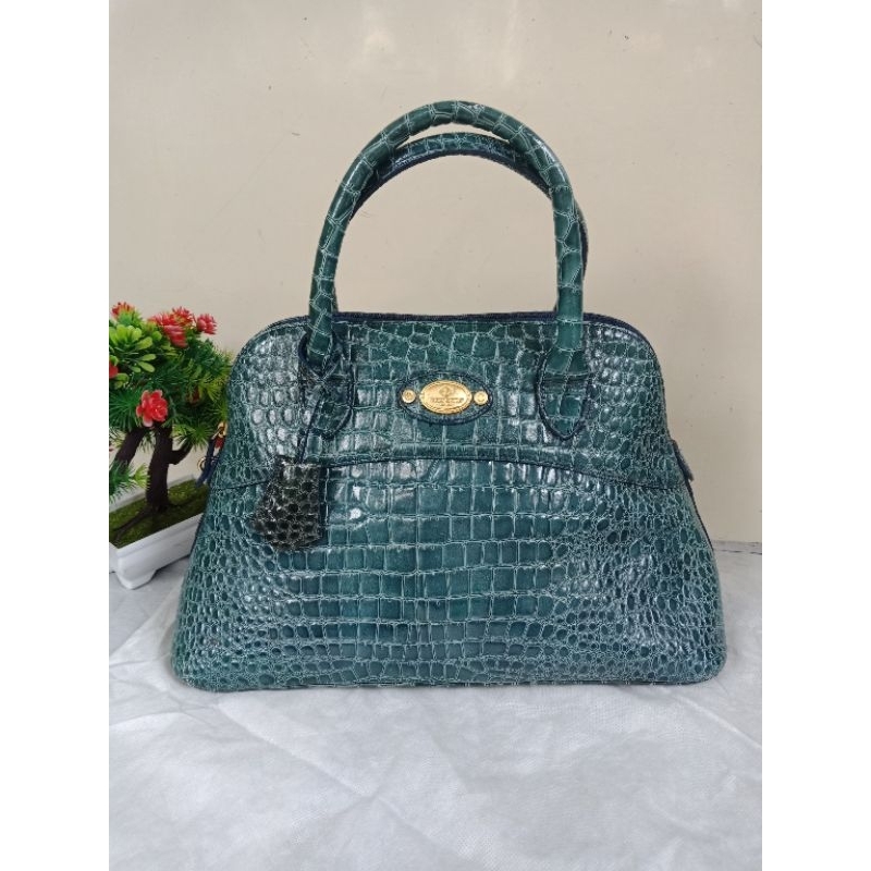Jual HARDY AMIES LONDON CROCO ALMA BAG HIJAU, HARDY AMIES, TAS ALMA ...