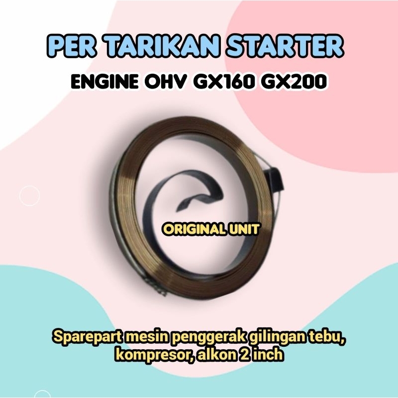 Jual Spring starter engine OHV GX160 GX200 | per tarikan engkol slah stater - part mesin ...