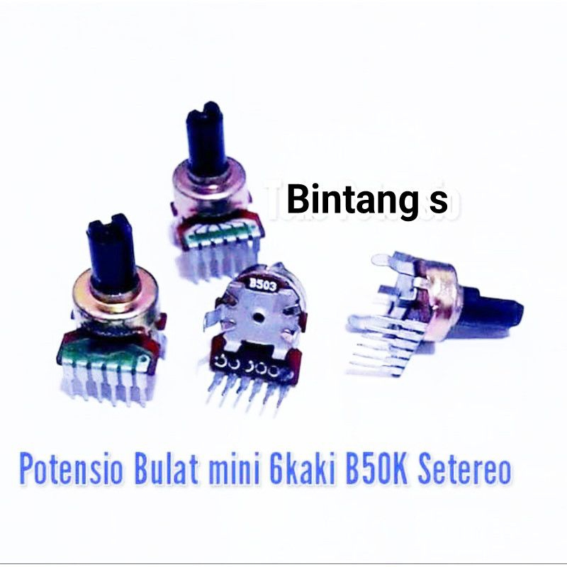 Jual Potensio Bulat Mini 6 Kaki B50K Stereo | Shopee Indonesia