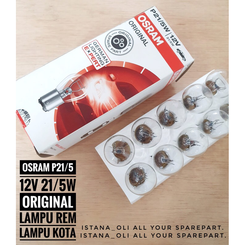 Jual BOHLAM OSRAM P21/5W 12V 21/5W LAMPU REM KOTA SEIN PUTAR KAKI 2 ORIGINAL | Shopee Indonesia